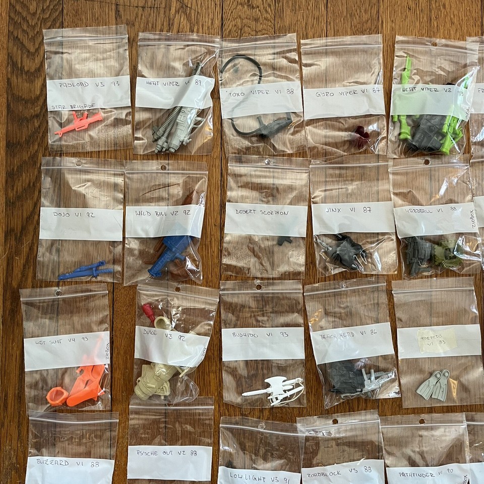 GI Joe Figure Accessories Lot 67 Bags Sorted | eBay