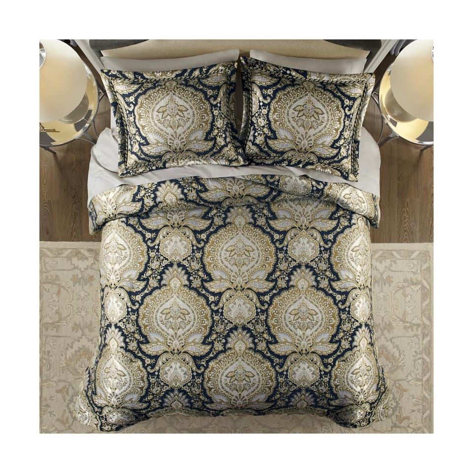 CROSCILL King Comforter Set, Luxe Chenille Jacquard Medallion, Soft ...