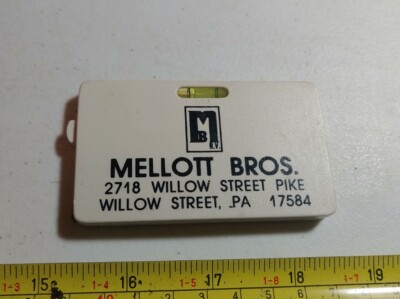Vintage Mellott Bros Willow Street PA Advertising Measuring Tape Level ...