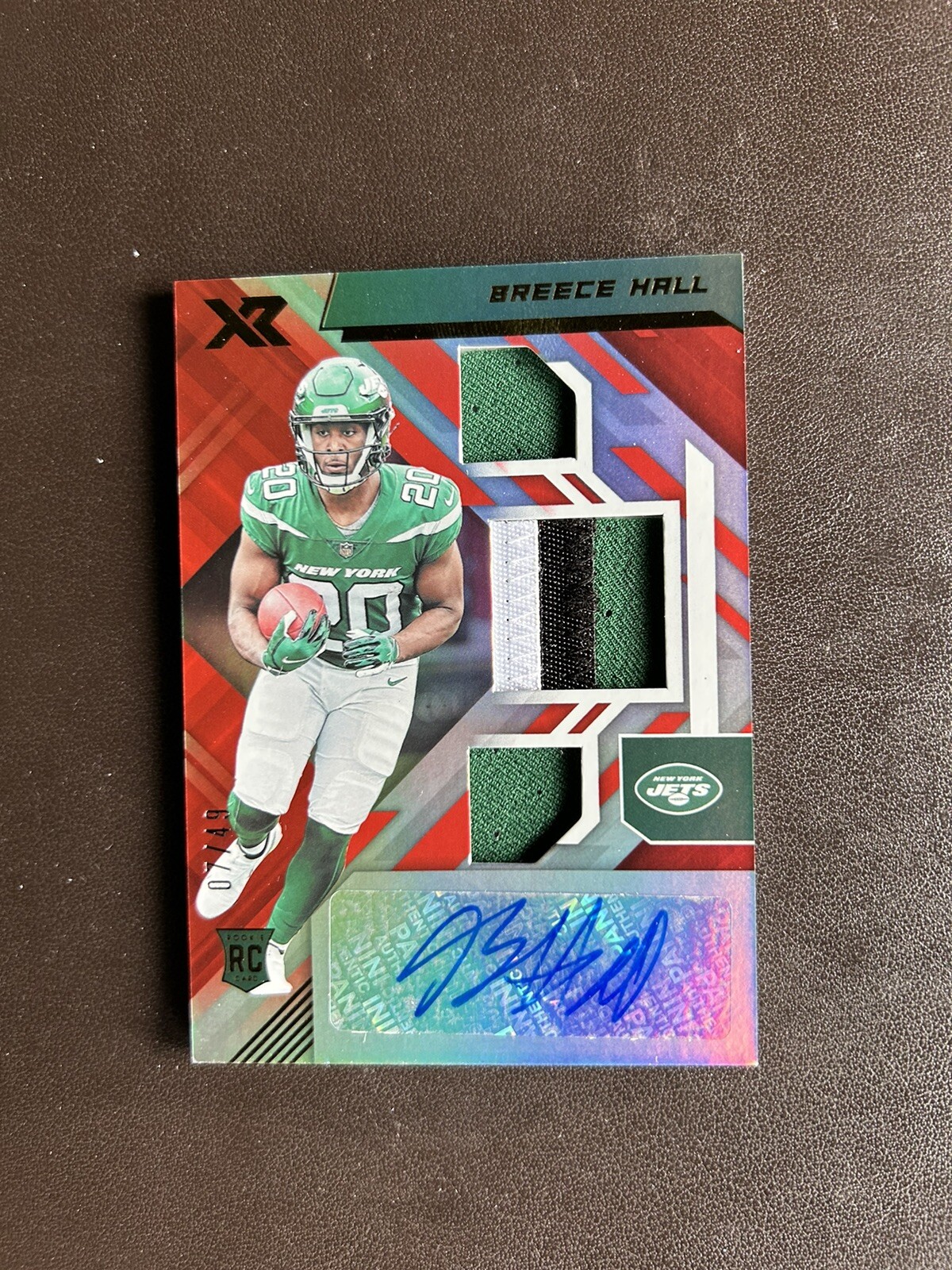 2022 Panini XR BREECE HALL 3-Color Triple Rookie Patch Auto RPA RC /49 ...