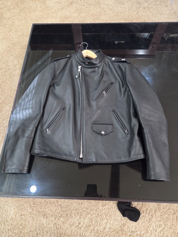 Schott Cafecto leather biker jacket made in USA | eBay
