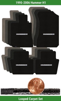Custom Classic Loop Carpet Mat Set for '95-06 Hummer H1 w/Logo (4 ...