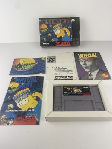 Virtual Bart SNES CIB ~ Complete with Box Poster Super Nintendo '94 ...