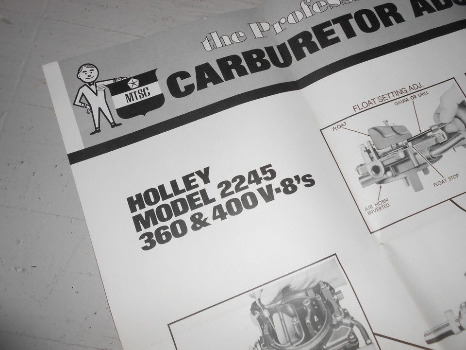 NOS Holley Carburetor Poster Model 2245 Fo 360 400 V8 Dodge Engines 37 ...