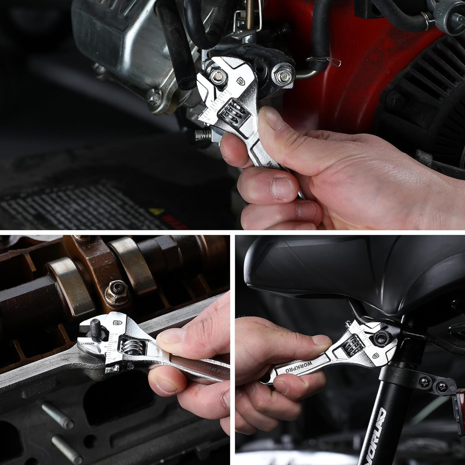 4-Inch Adjustable Wrench Heavy Duty Spanner with Inch/Metric Scale ...