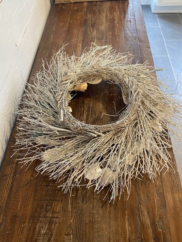 Pier 1 Amazing sea shell wreath With Real Shells And Twigs. Rare! | eBay