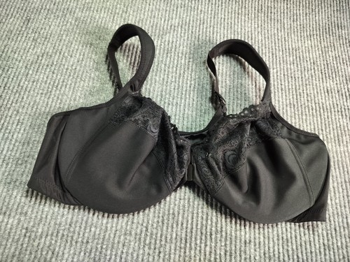 Glamorise Plus Size Bra 48B Black Full CoverageUnderwire Front ...