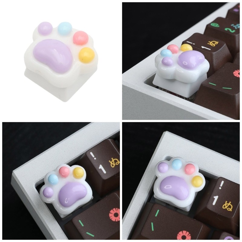 Colorful Claw Keycap Cartoon Resin Kitten Claw for Mechanical Keypad ...