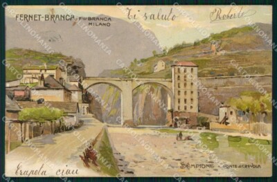 Verbania Varzo Ponte di Crevola Fernet Branca Pubblicitaria cartolina ...
