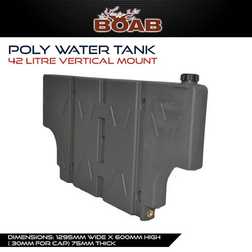 Boab Poly Water 42 Litre Vertical Mount Tank w/ Wheel Arch Cut Outs 4WD ...