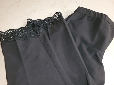 NEW Ruby Road Women Cropped Pants Capris Size 12 Black Cotton Stretch ...