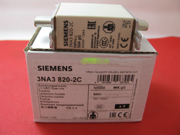 3PCS/1 Box New Siemens 3NA3820-2C Fuse 50A 500V | eBay