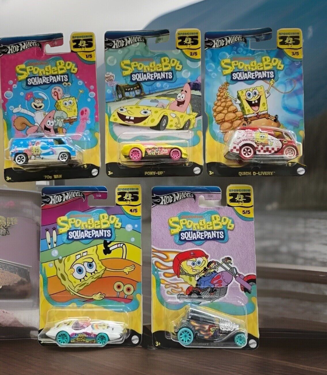 Hot Wheels SpongeBob SquarePants Complete Set Of 5 "SpongeBob 25" 2024