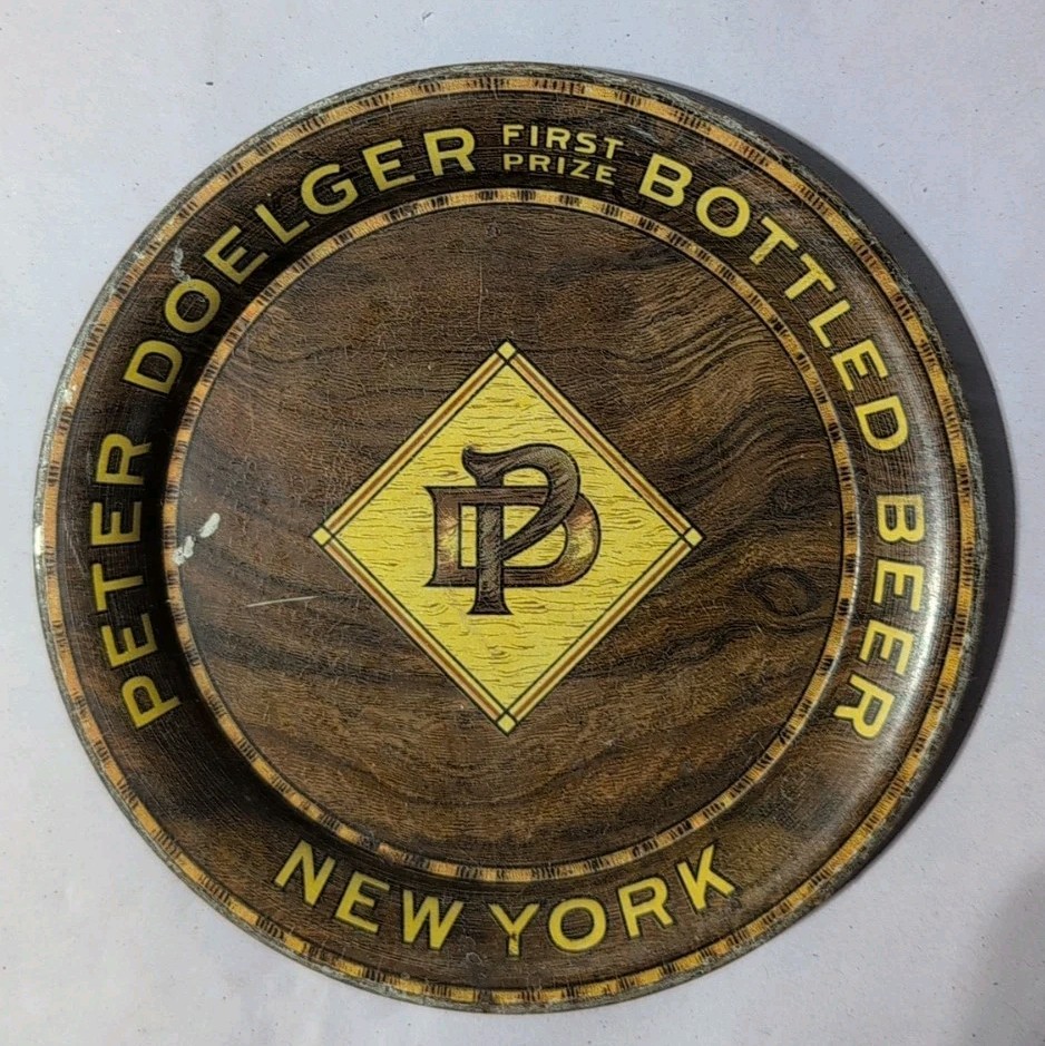 VINTAGE RARE PETER DOELGER FIRST PRIZE BOTTLED BEER METAL TIP TRAY NEW ...