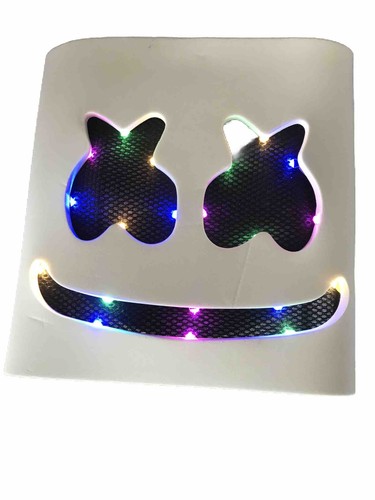 NEW DJ MarshMello Smile Rainbow LED Mask EVA Foam EDC Halloween Costume ...