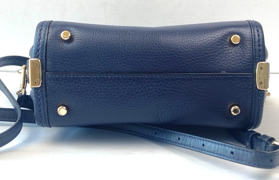 Coach Swagger 20 Navy Blue Pebbled Leather Satchel/Crossbody Bag | eBay