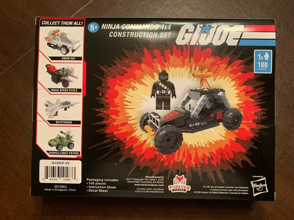 G.I.Joe Ninja Commando 4x4 Construction Set New 100pc Plus Snake Eyes ...