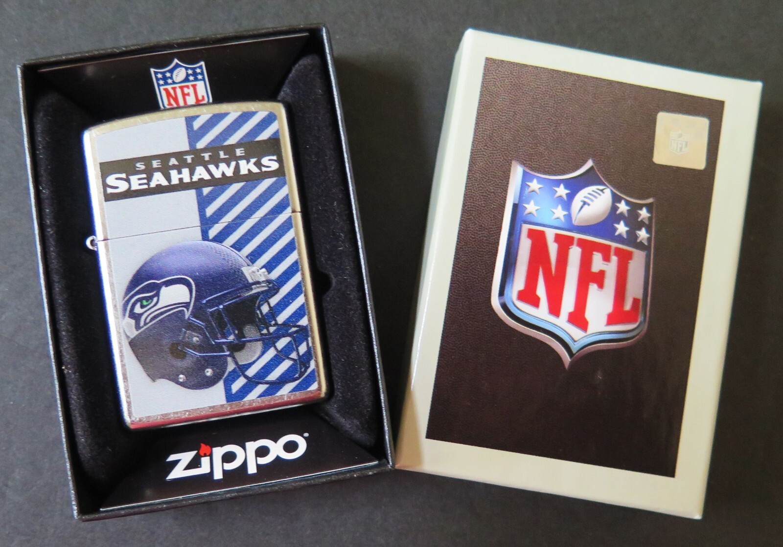 SEATTLE SEAHAWKS, ORIGINAL STREET CHROME FINISH, WIND PROOF ZIPPO ...