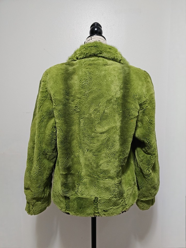 New Apple Pine Green Semi Sheared Mink Fur Jacket Coat Blazer No Fox | eBay