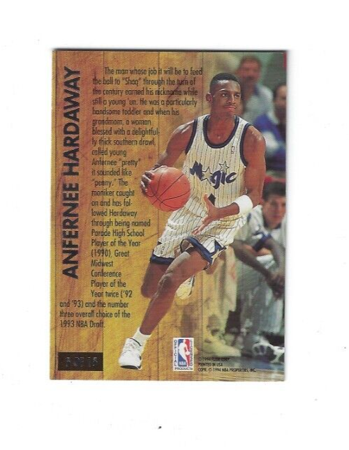 93-94 FLEER ULTRA FAMOUS NICKNAMES PENNY HARDAWAY ROOKIE INSERT MAGIC 5 ...