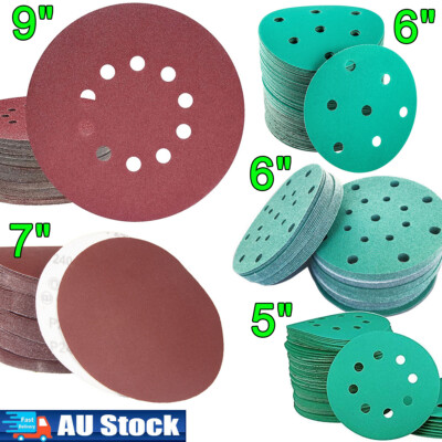 125mm 150mm 180mm 225mm 5" 6" 9" Sanding Discs Pads Hook Loop Disc ...