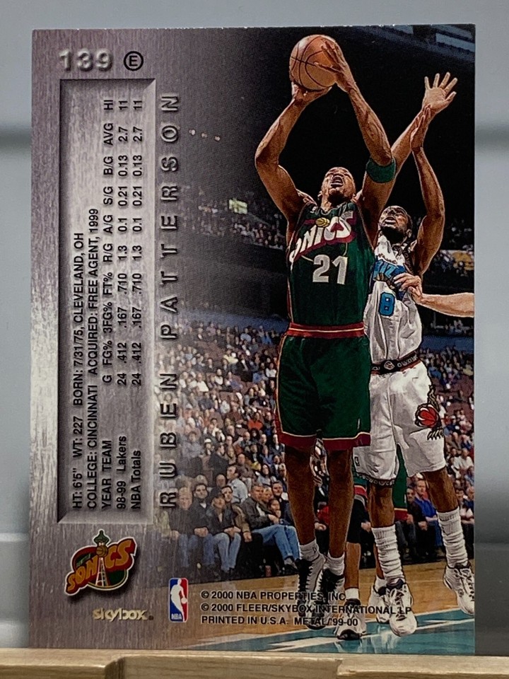 1999-00 Skybox Metal Emerald #139 Ruben Patterson Seattle Supersonics ...