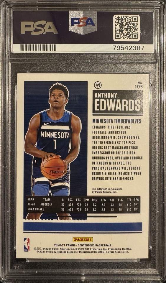 2020-21 Contenders Variation Rookie Ticket Anthony Edwards RC Rookie ...