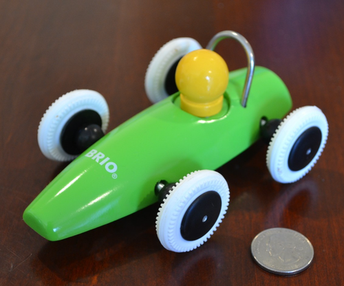 VINTAGE WOODEN TOY BRIO CLASSIC SPEEDSTER RACE CAR GREEN PUSH ALONG ...