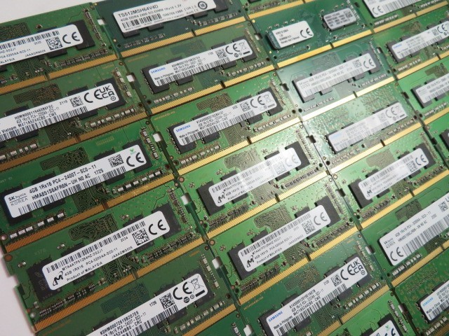 MIXED LOT OF 50 4GB DDR4 LAPTOP RAM STICKS, KINGSTON/SKHYNIX/SAMSUNG ...
