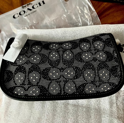 NWT Coach Originals 80s Design Black Crystal Signature Jacquard Swinger ...