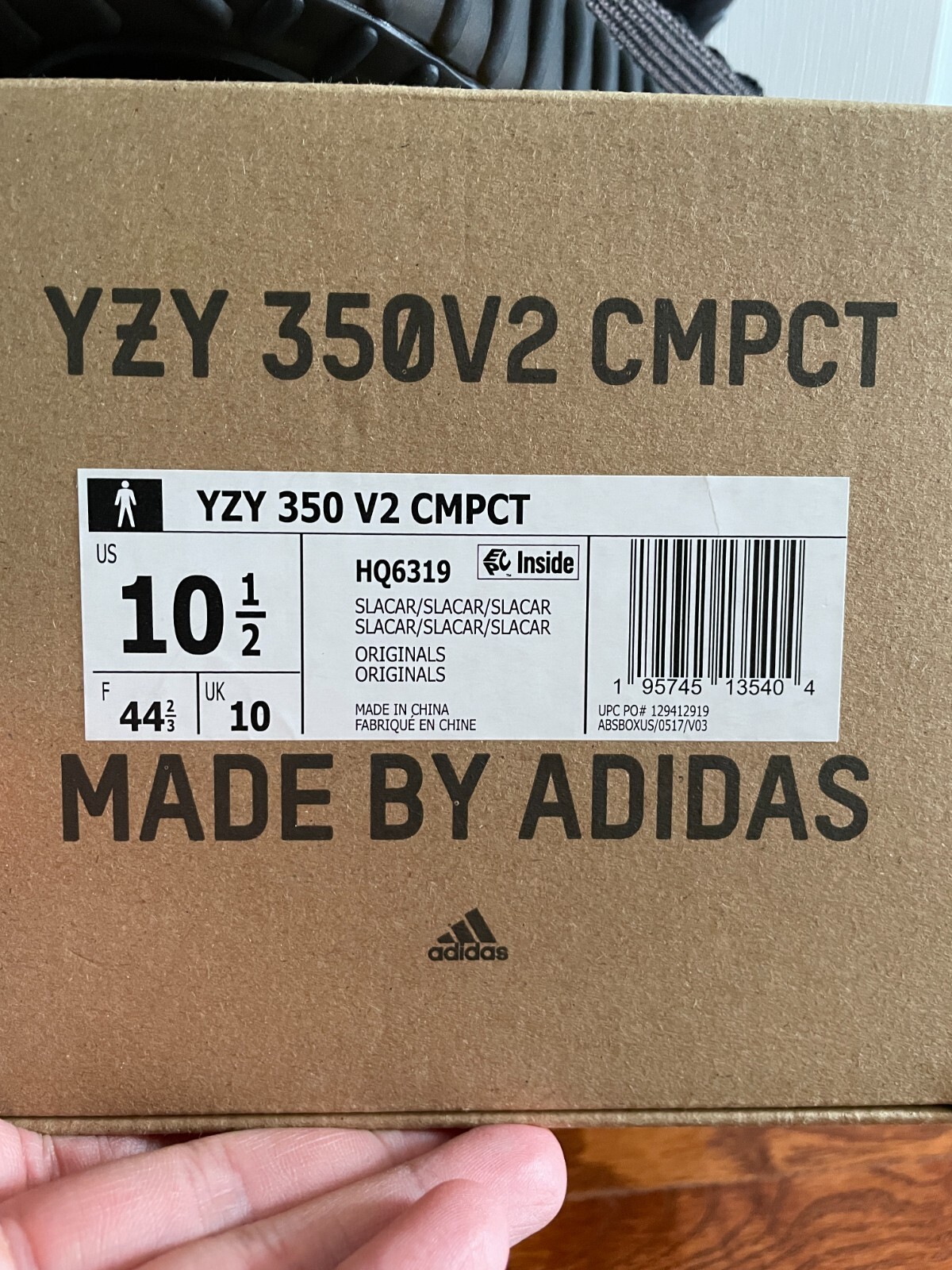 Adidas Yeezy Boost 350 V2 CMPCT Slate Carbon Size 10-10.5 HQ6319 NEW ...