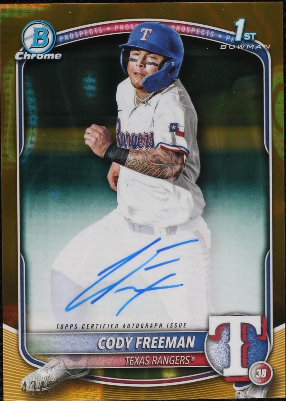 2025 Bowman - Chrome Prospect Autographs Cody Freeman #CPA-CFR Gold ...