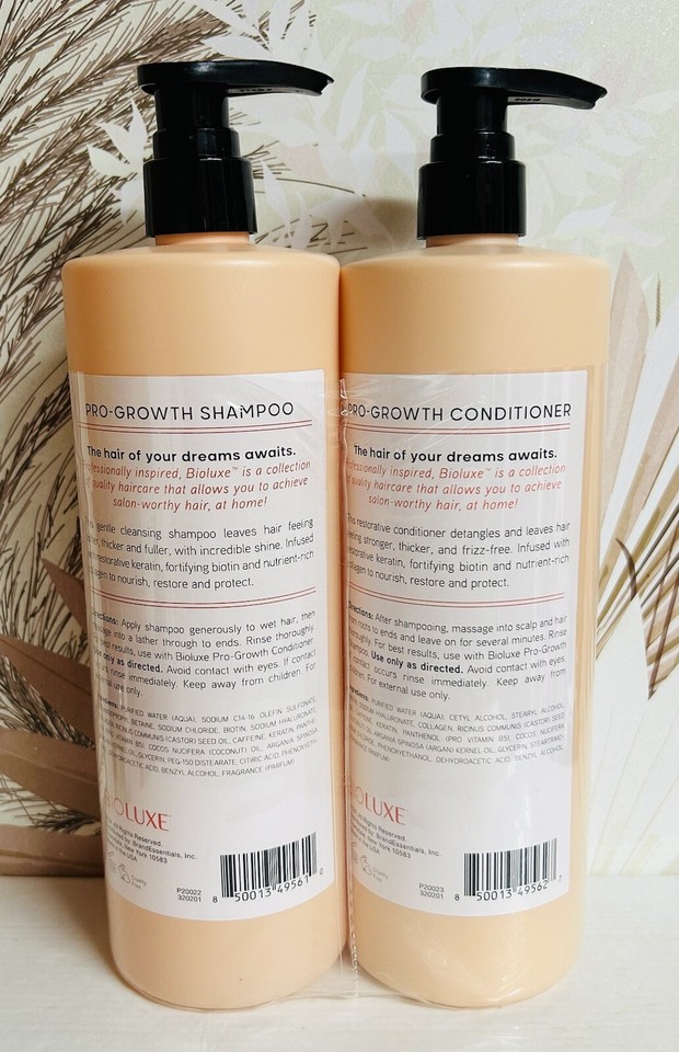 Bio Luxe ~ Pro-Growth Shampoo & Conditioner with Keratin, Biotin ...