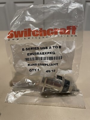 Switchcraft EHUSBABXPKG USB A to USB B 2.0 Panel Mount Connector Nickel ...