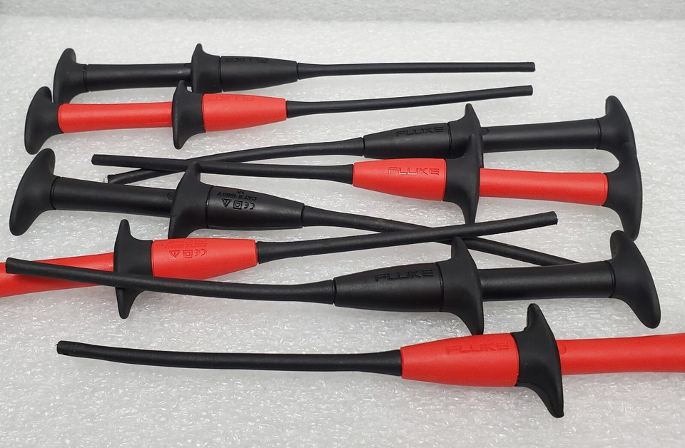 *PAIR* Fluke AC283A SureGrip Pincer Clips *Pair Red & Black* | eBay