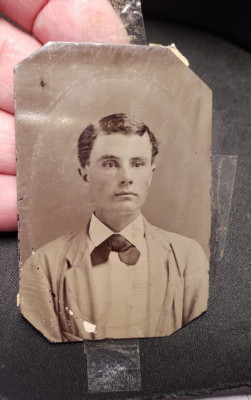Handsome Young Man James Baty Beattie Goudie Post Civil War Antique Tin ...
