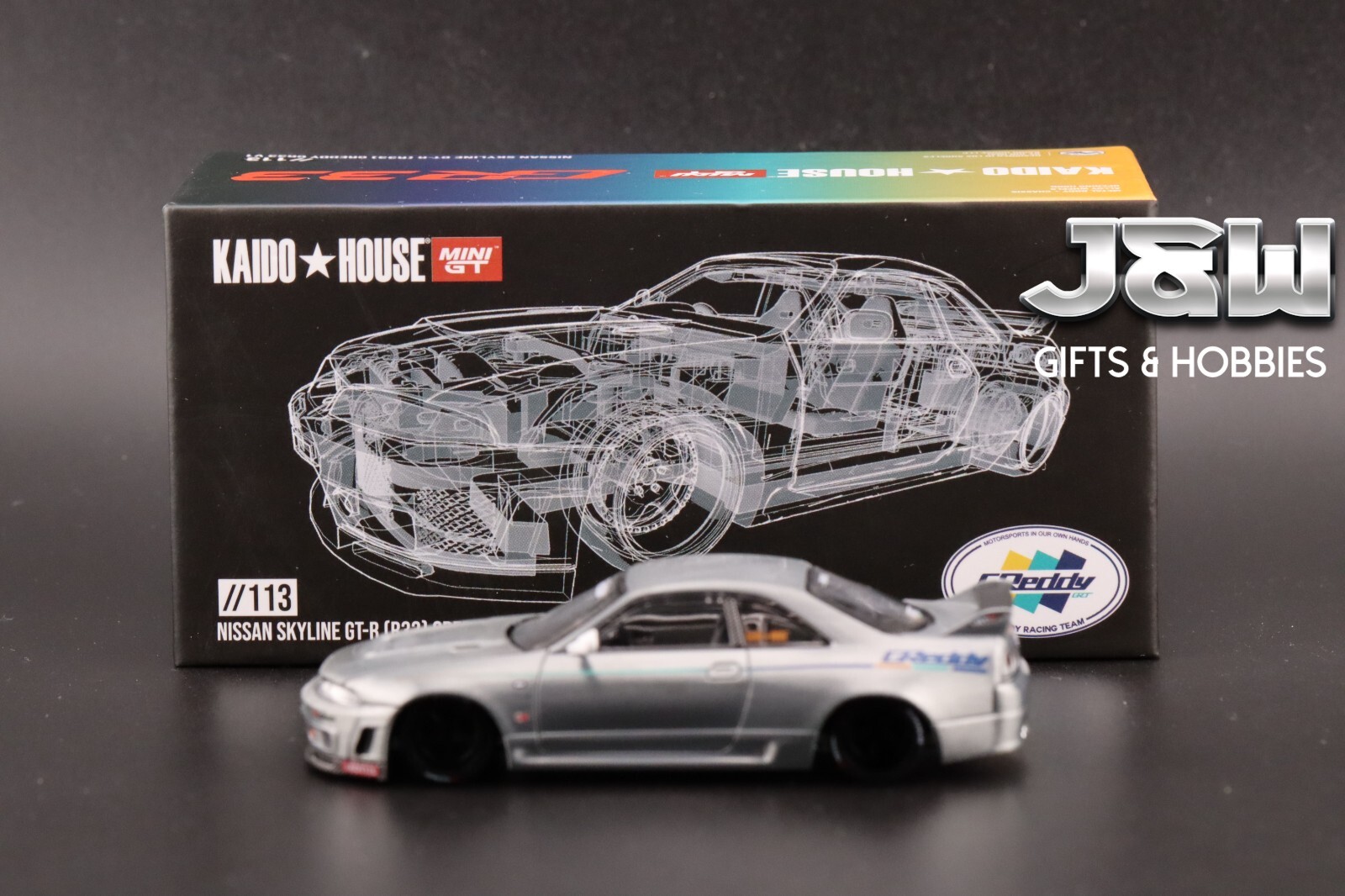 Kaido House x Mini GT Nissan GT-R (R33) Greddy GR33 V1 White KHMG113 1/ ...