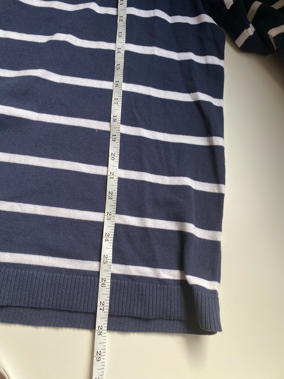 Quacker Factory Sweater Women 3X Plus Blue Pullover 3/4 Sleeve Striped ...