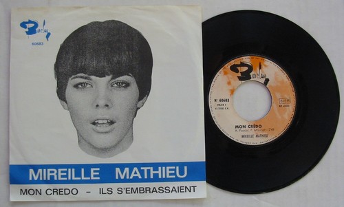 Mireille MATHIEU 45 tours Mon Credo - Ils s'embrassaient | eBay