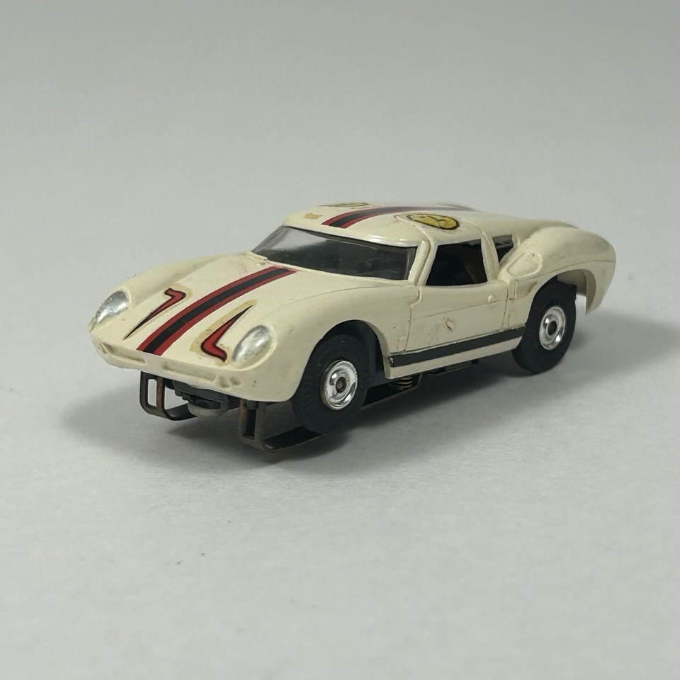 Vintage Aurora Thunderjet TJet Lola G.T. White #7 HO Slot Car Tested ...