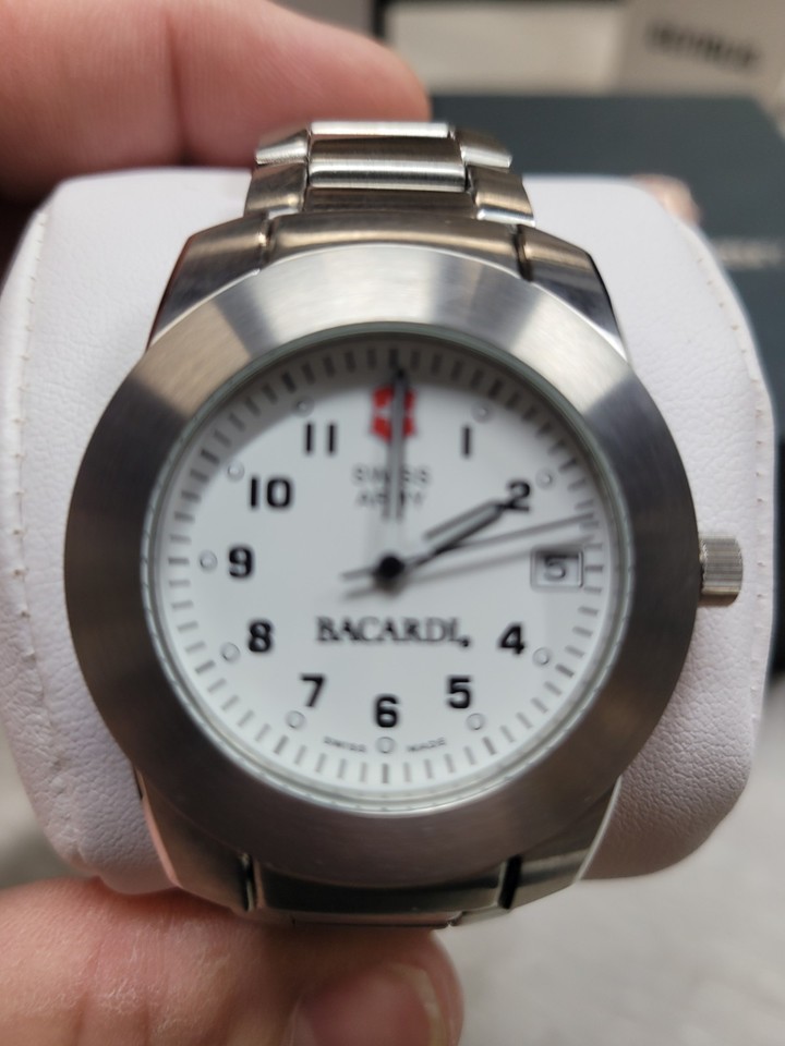 SUPER RARE VINTAGE SWISS ARMY BACARDI RUM MILITARY TIME DIVERS WATCH ...