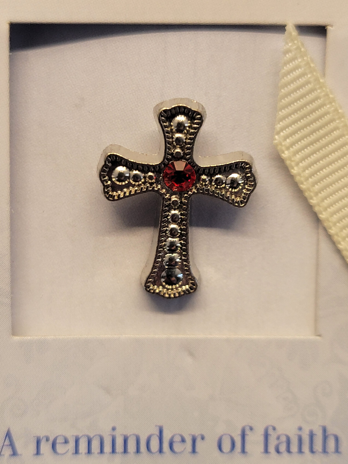 Brooch Pin Pewter Birthstone Cross for July Ruby .5 Inches 056 | eBay