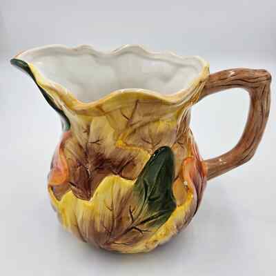 Autumn Harvest Leaf Pitcher Brown, Orange, Yellow | eBay