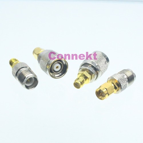 4pcs/set RP-TNC & SMA kit male plug female jack RF adapter connector ...