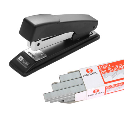 Full Strip Metal Stapler - Heavy Duty Desk Office 24/6 26/6 - Plus 5000 ...