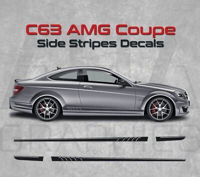 Side Stripes Decals for Mercedes AMG C63 Coupe Mercedes Benz C Class ...