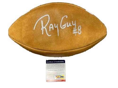 RAY GUY OAKLAND RAIDERS HOF HAND SIGNED AUTO NFL RAWLINGS FOOTBALL PSA ...