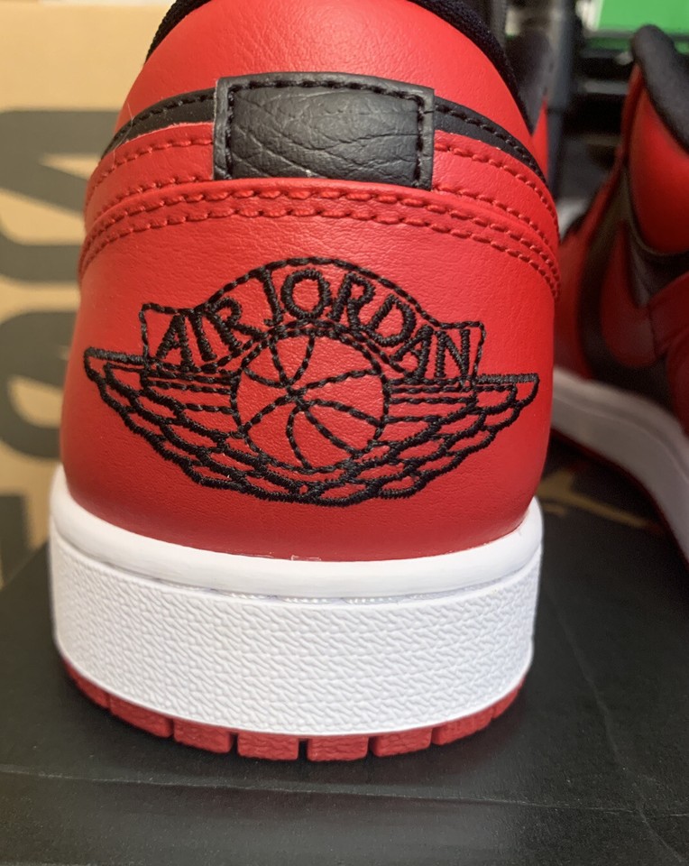 Nike Air Jordan 1 Low Reverse Bred Red Black Shoes 553558-606 553560 ...