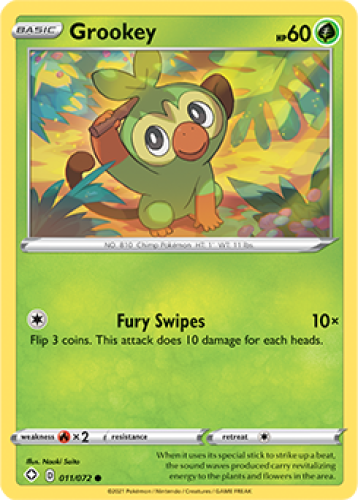 1x Grookey 011/072 Shining Fates Pokemon TCG Card NM | eBay