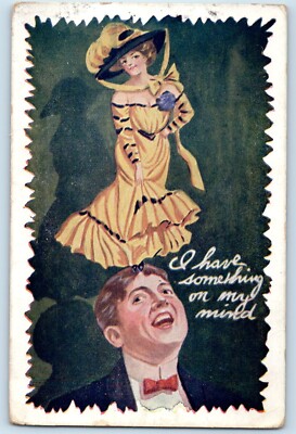 1910 Humor Woman On Top Of Man Head I Have Something On My Mind Posted ...